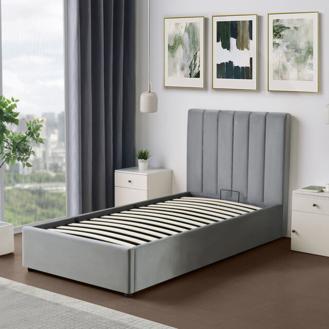 Corwin Grey Velvet 180cm Superking Ottoman Storage Bed Frame by Wayfair ...