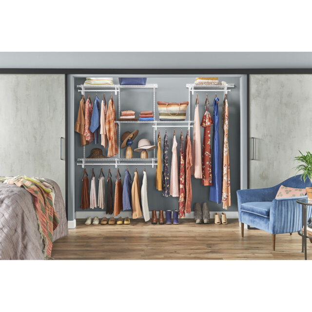 Adjustable ShelfTrack Wardrobe or Utility Storage and Clothes Rail ...