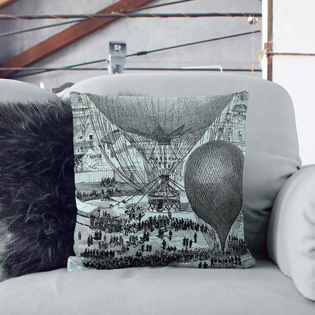 Hot Air Balloons in Paris by Henri Gifford Cushion with Filling by ...