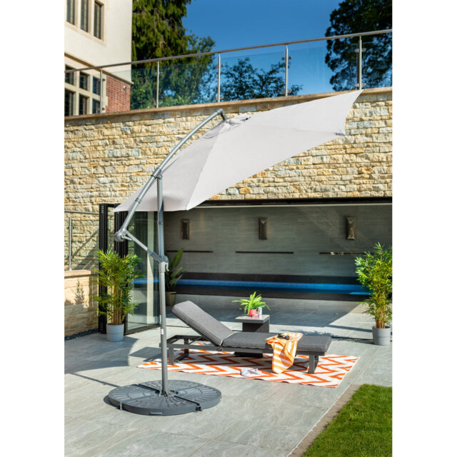 Mediterranean Cantilever Parasol - Dove by Wayfair | ufurnish.com