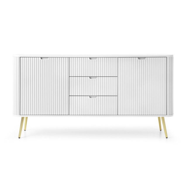 Almand Two-Door Sideboard with Three Drawers and Slatted Fronts 168 cm ...