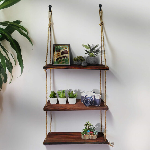 Wall Mounted Shelf Rope Hanging Plant Rack by Wayfair | ufurnish.com