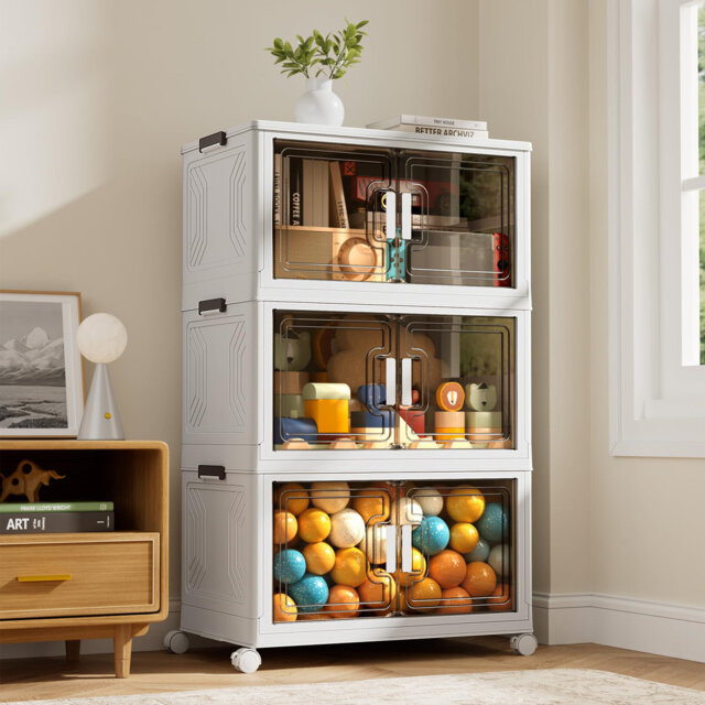 Stackable Storage Boxes With Wheels by Wayfair | ufurnish.com