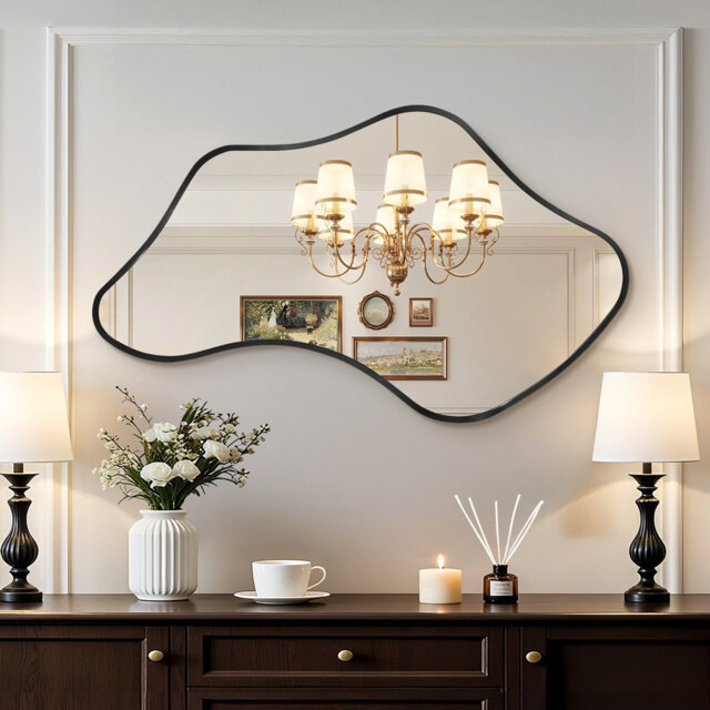 Luxury Asymmetrical Wall Mirror, Designer Irregular Bathroom Vanity ...