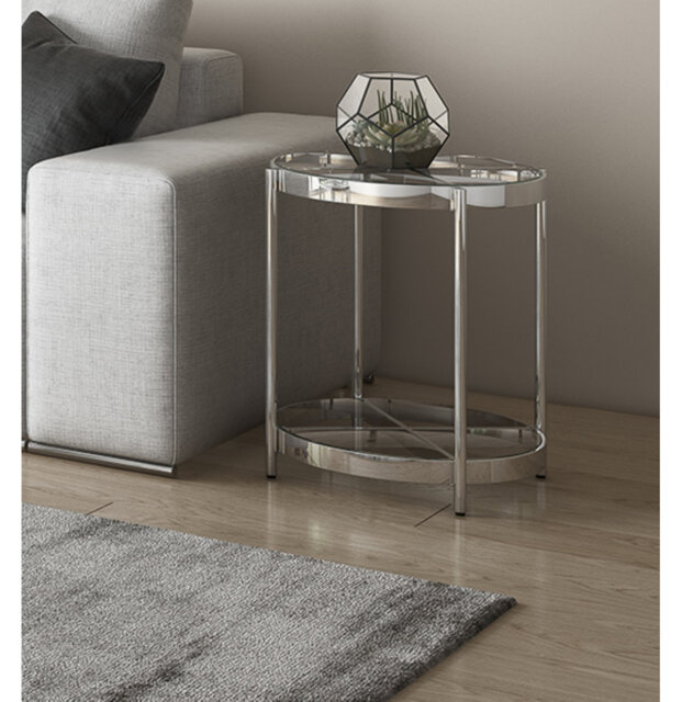 Omari Clear Glass Side Table by Wayfair | ufurnish.com