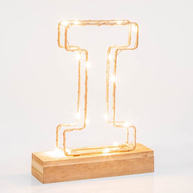 Light Up Letter - Personalised Initial Copper Letter Light LED Alphabet ...
