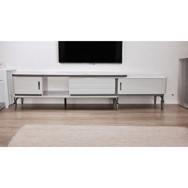 Modern luxury Elegant TV Unit Glass Tops, MDF Material by Wayfair ...