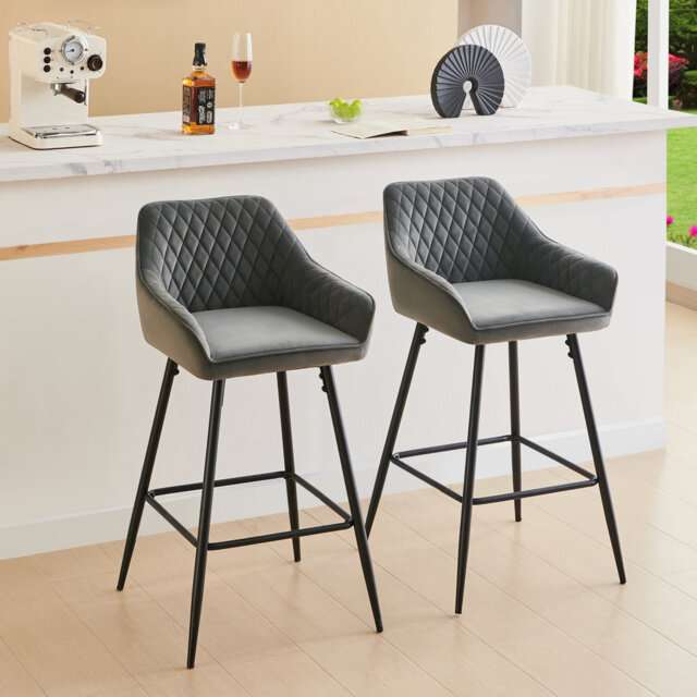 Esposito 68cm Upholstered Bar Stool with Arm by Wayfair | ufurnish.com