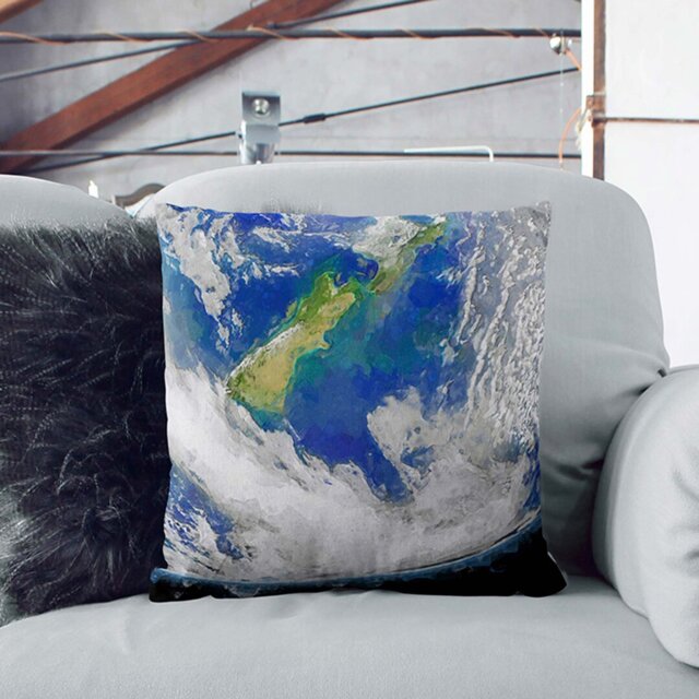 Curve of Planet Earth in Abstract Cushion with Filling by Wayfair ...