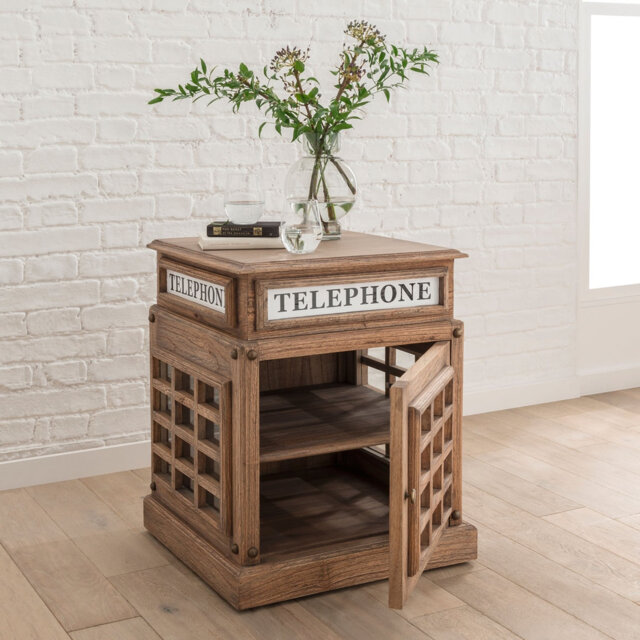 Natural Telephone Box Side Table by Wayfair | ufurnish.com