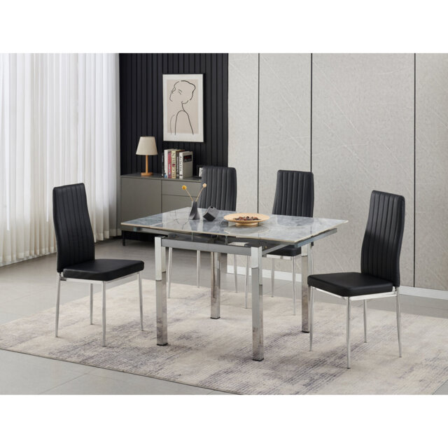Piccolo Grey Sintered Stone Dining Table + 4 Monza Chairs by Wayfair ...