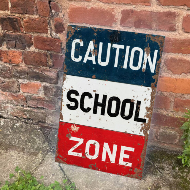 Kanishia Caution School Zone Metal Advertising Wall Décor by Wayfair ...
