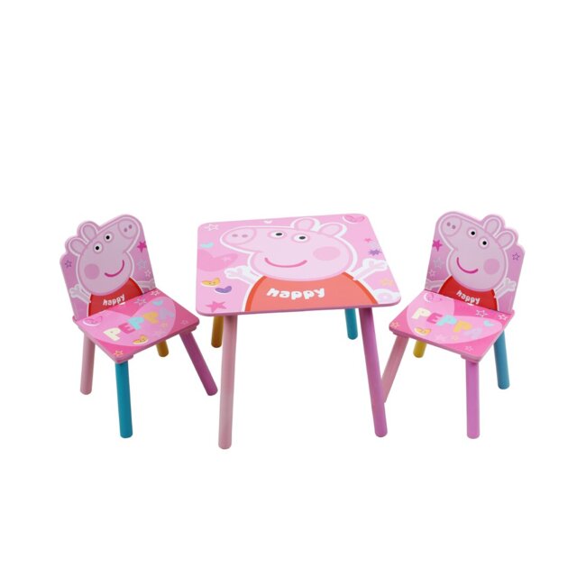 Peppa Pig Wooden Table & 2 Chairs Set by Nixy Children by Wayfair ...