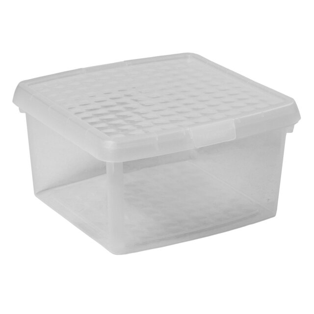 Clip Square Plastic Storage Boxes with Secure Clip Lock Lids Clear ...