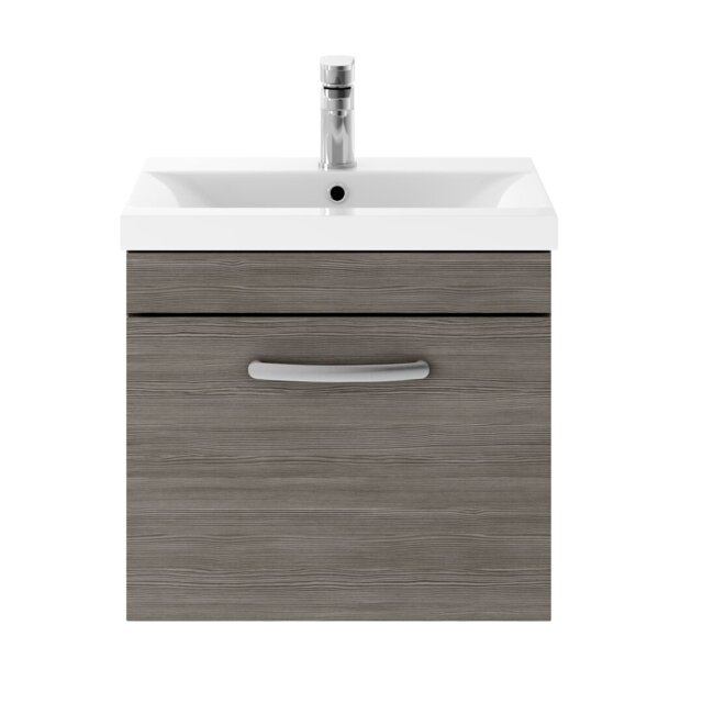 Athena Gloss Grey 510mm Wall Mount Vanity Unit by Wayfair | ufurnish.com