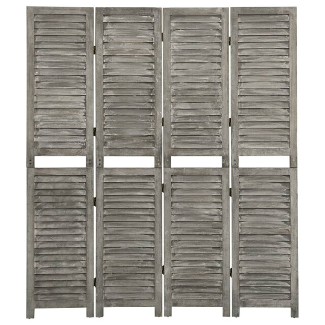 Gracie Oaks 3-Panel Room Divider Grey 106.5X166 Cm Solid Wood by ...