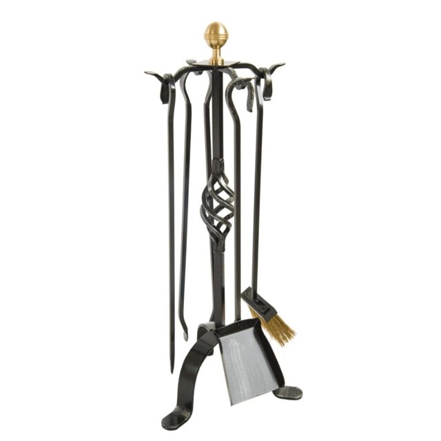 Emrys 5 Piece Wrought Iron Fireplace Tool Set by Wayfair | ufurnish.com