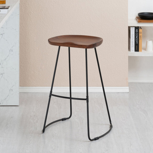 Aleicia Solid Wood Counter Bar Stool by Wayfair | ufurnish.com