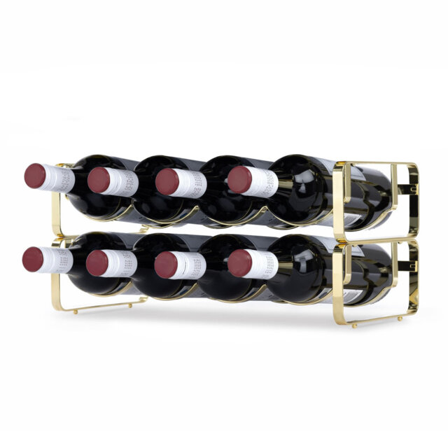 Elegant Stackable Wine Shelf Rack Metal Countertop Storage Organiser ...