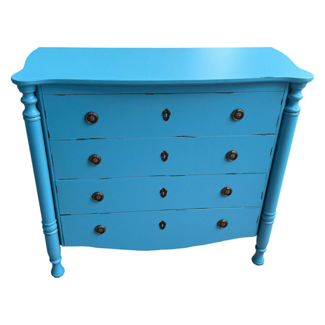 AGED BLUE LAC WOODEN CHEST OF 4 DRAWERS by Wayfair | ufurnish.com