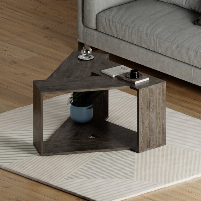Trio Floor Shelf Coffee Table with Unique Triangular Prism Design by ...