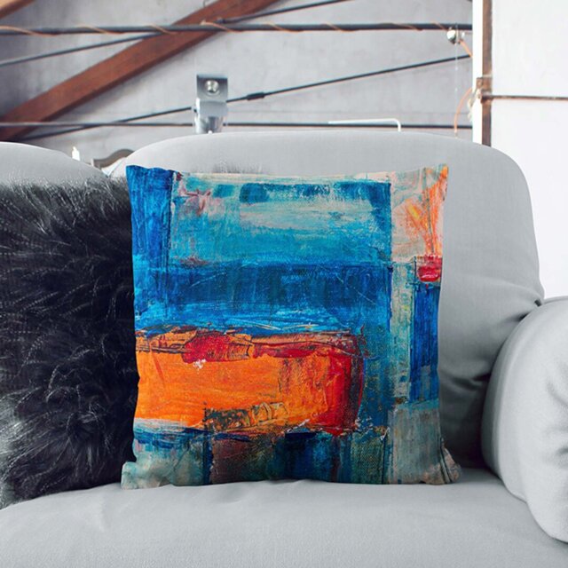Abstract Art Painting Vol.214 by S.Johnson Cushion with Filling by ...