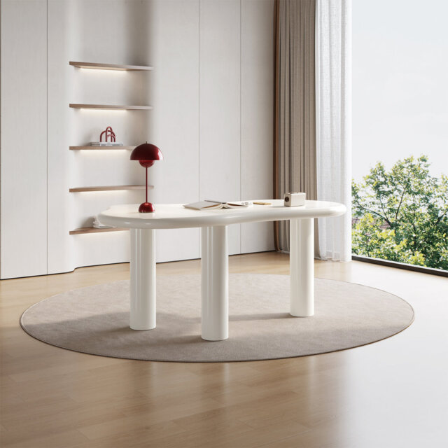 Dining Room Table, Irregular Dining Table, White Dining Room Table for ...