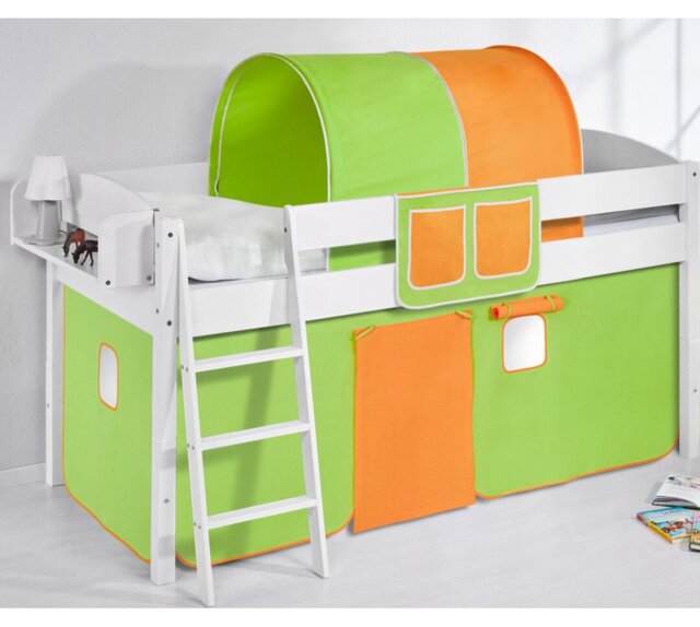 European Single Mid Sleeper Bed with Curtain by Wayfair | uFurnish.com