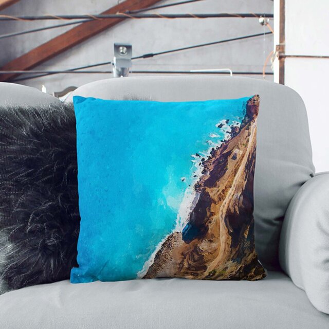 Coastline of Crete in Greece Cushion with Filling by Wayfair | ufurnish.com