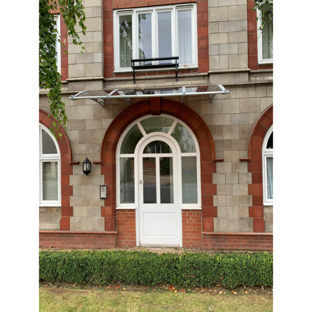 5m Width x 1.5m Depth Door Canopy Grey-Bracket Clear-Sheet by Wayfair ...