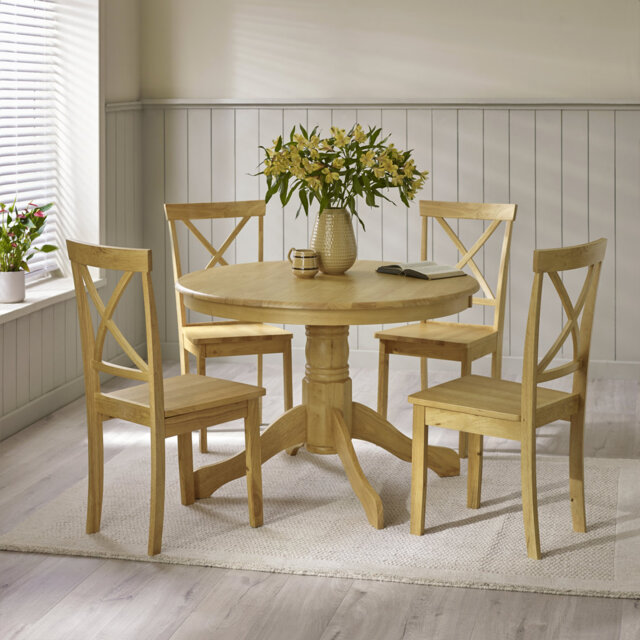 Bale Round Dining Table & 4 Shannondale Chairs - Traditional Rustic ...