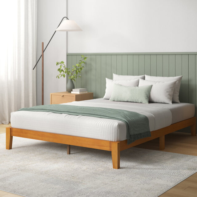 Mirabella Deluxe Platform Solid Wood Bed Frame by Wayfair | ufurnish.com