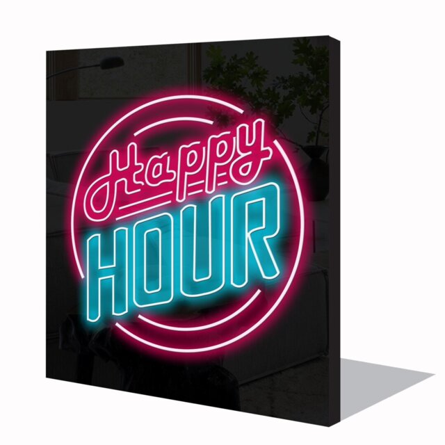 Neon Sign Light Happy Hour Wall Décor by Wayfair | ufurnish.com