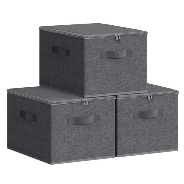 Foldable Storage Organiser Boxes, Set Of 3 by Wayfair | ufurnish.com