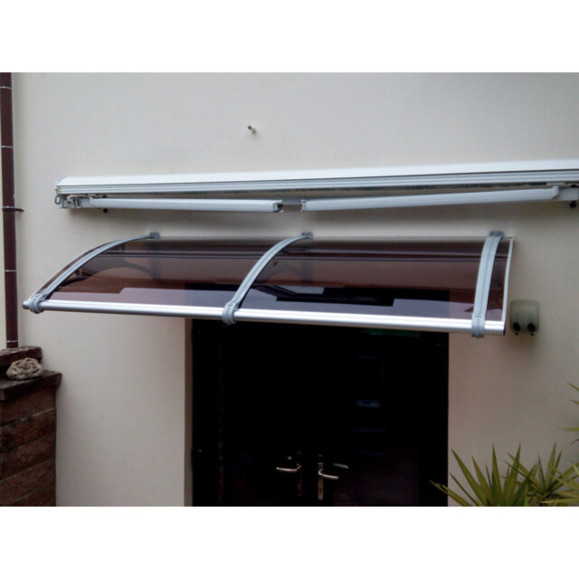 Midpines 1.2m Width x 1m Depth Door Canopy Grey-Bracket Bronze-Sheet by ...