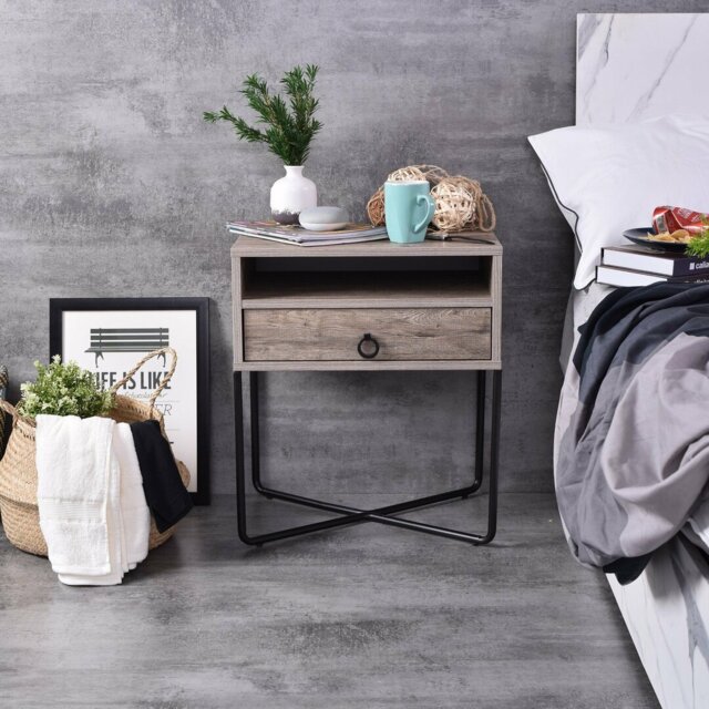 Hommer 1 Drawer Bedside Table by Wayfair | ufurnish.com