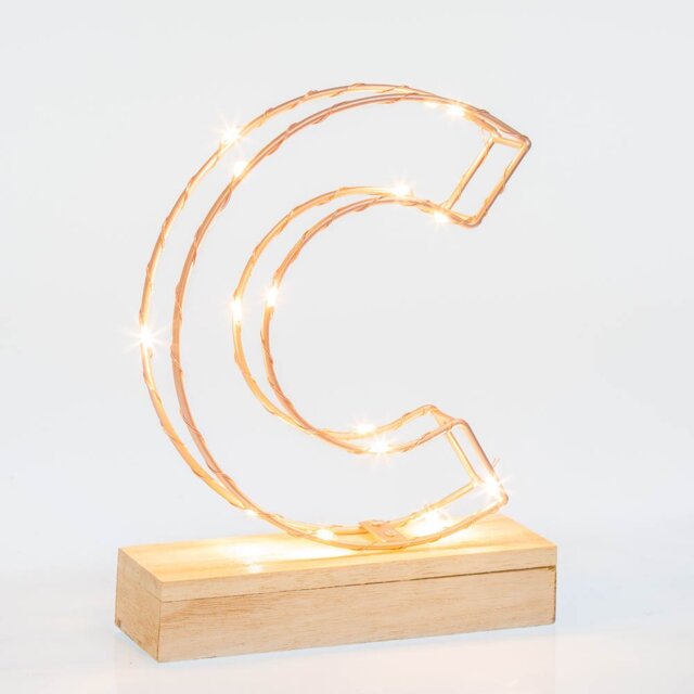 Light Up Letter - Personalised Initial Copper Letter Light LED Alphabet ...
