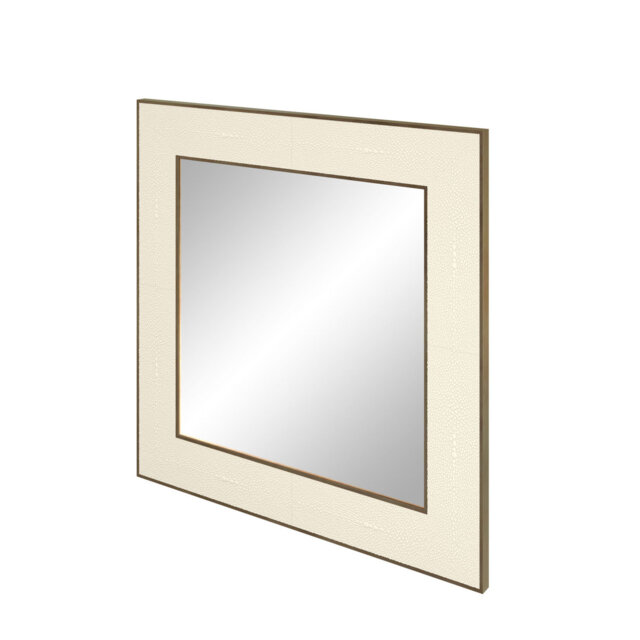 Hampton Small Rectangular Mirror Ivory Shagreen by Wayfair | ufurnish.com