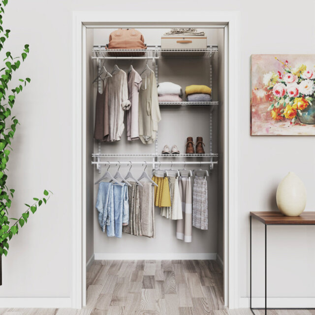 Adjustable ShelfTrack Wardrobe or Utility Storage and Clothes Rail ...