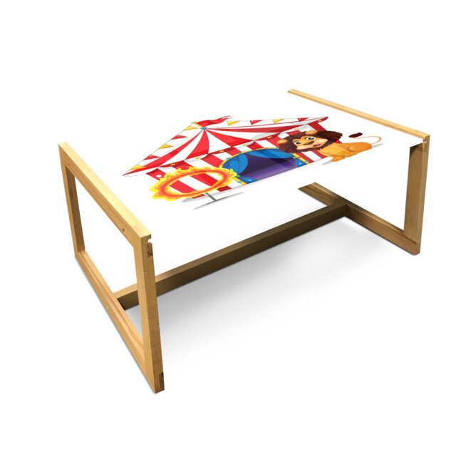 Circus Coffee Table, Lion And A Ring In Front Of The Circus Tent ...
