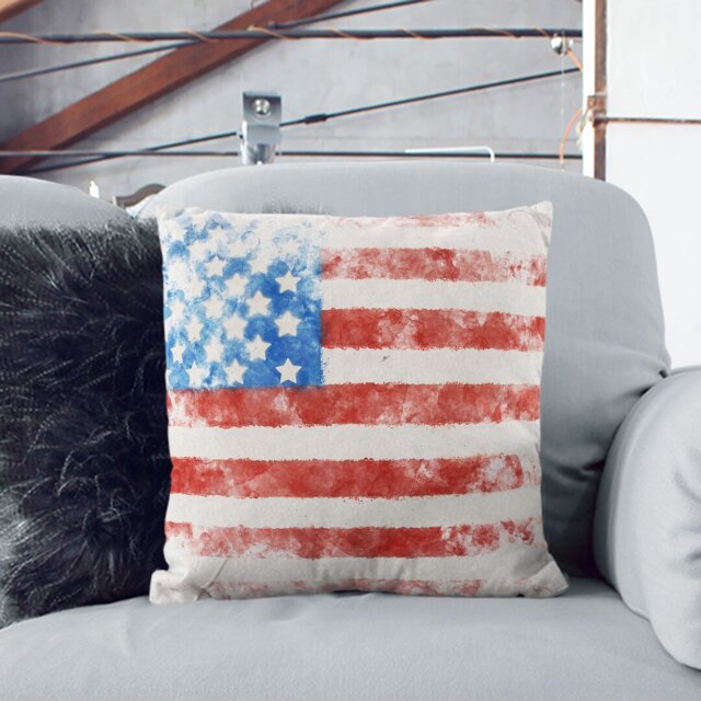 Painted American Flag Cushion with Filling by Wayfair | ufurnish.com