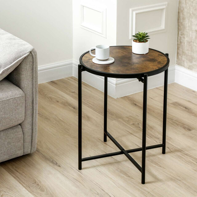 55cm Tall Round End Table For Living Room Furniture,wooden Top Sofa ...