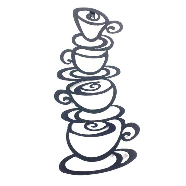 Coffee And Tea Cup Tower Metal Wall Décor by Wayfair | ufurnish.com