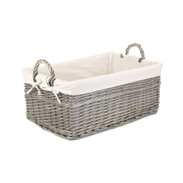 Shallow Lined Wicker Storage Basket by Wayfair | ufurnish.com