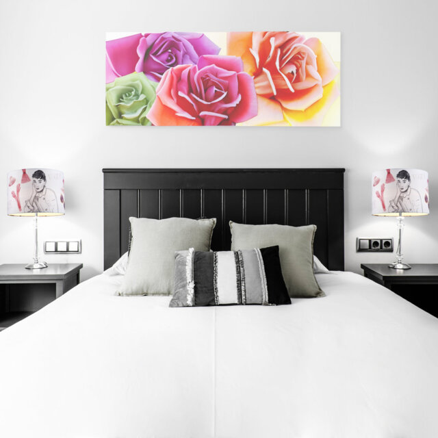 Audrey Hepburn Vogue Themed Fabric Lamp Shade With Pink Dresses And ...
