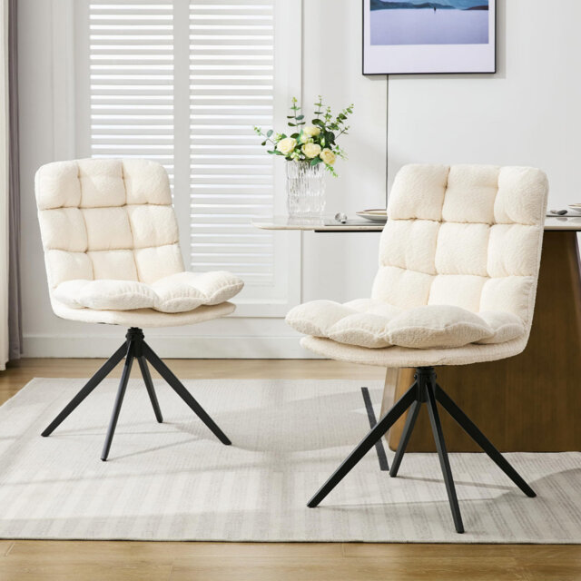 Dining room chair (2 pieces), ergonomic upholstered chair, swivel ...