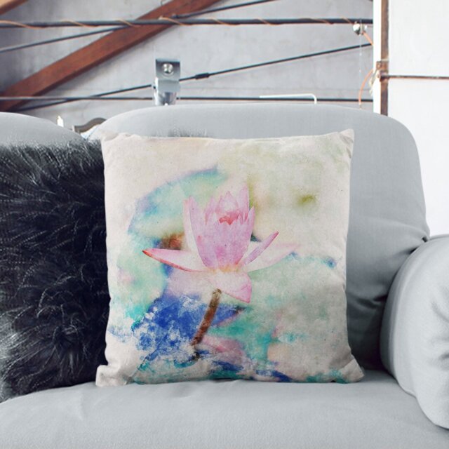 Pale Pink Water Lily Scatter Cushion with Filling by Wayfair | uFurnish.com