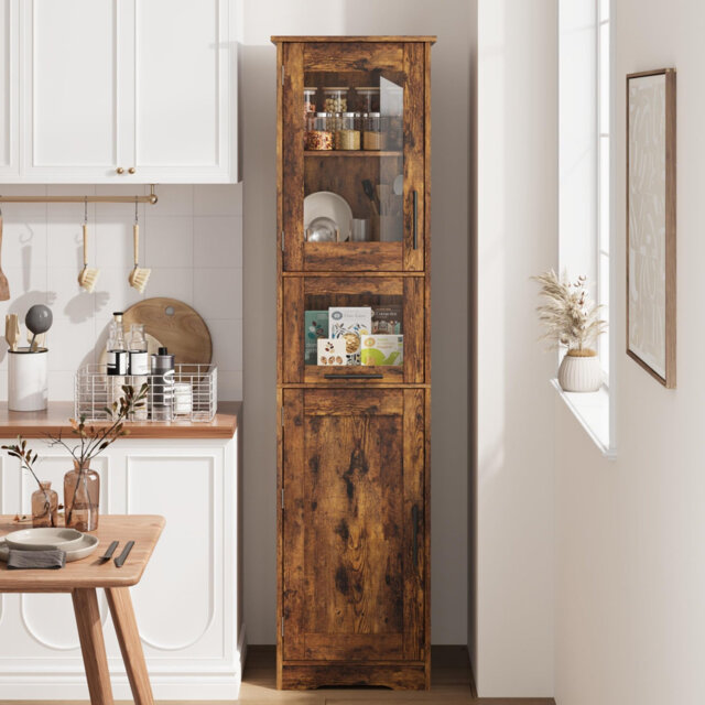 "67"" Tall Bathroom Cabinet â Modern Slim Freestanding Storage Cupboard ...