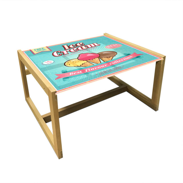 Ice Cream Coffee Table, Best Flavor Words With Free Topping Design ...