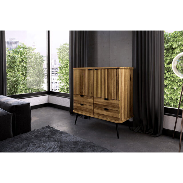 Alvy 4 Drawer 97Cm W Solid Wood Combi Chest by Wayfair | ufurnish.com